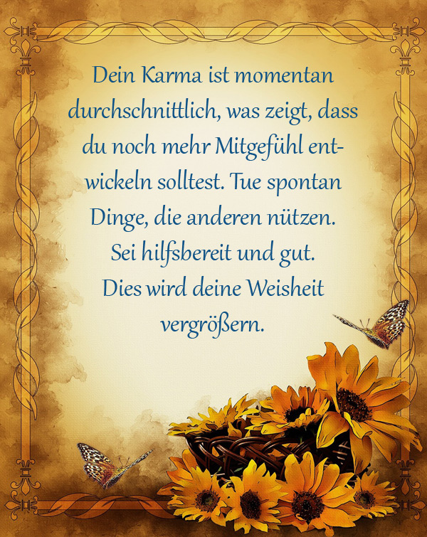 Ergebnis vom Karma Orakel online